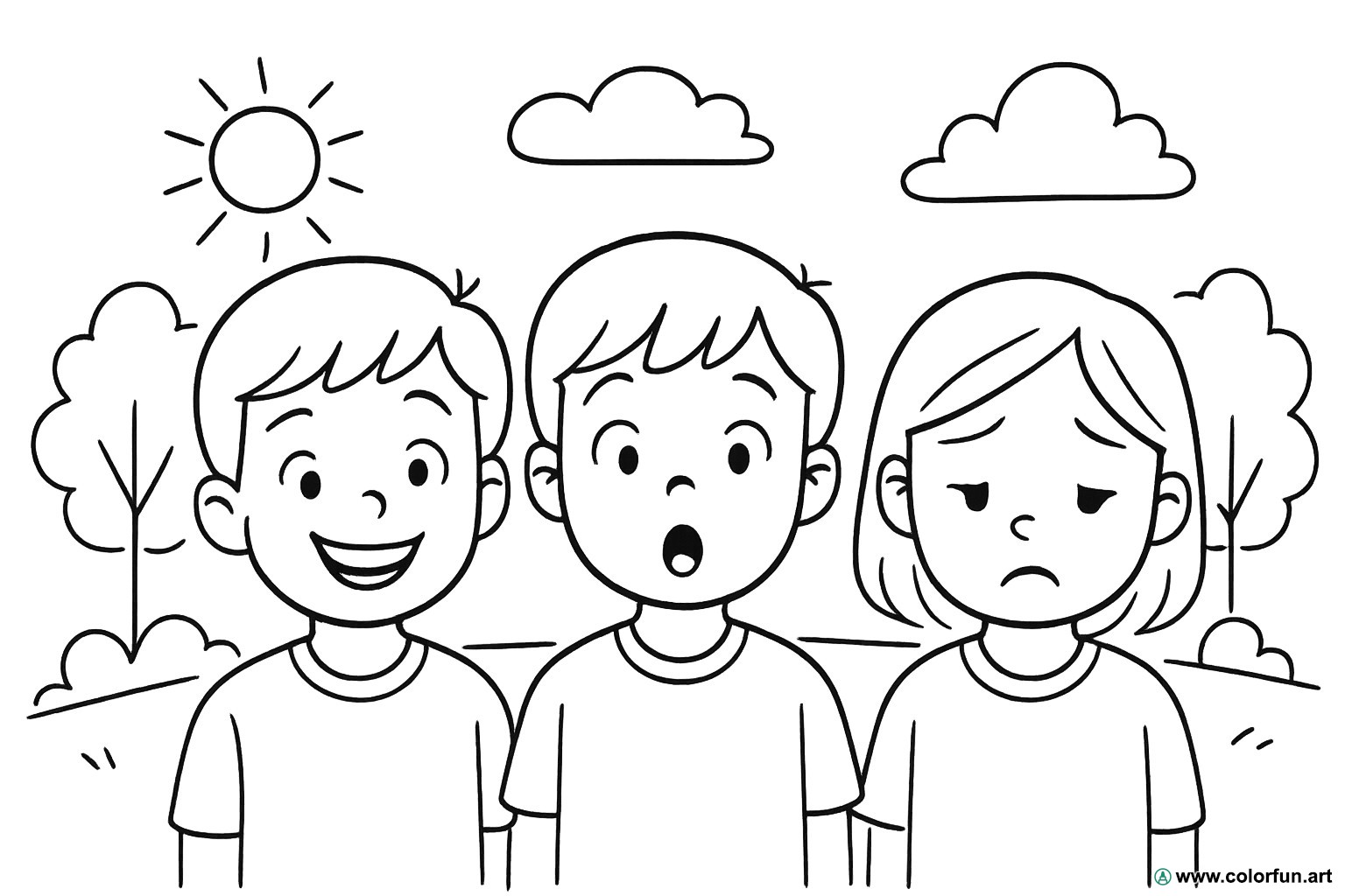 Desenhos para colorir das emoções nos rostos Para Baixar ou Imprimir ...