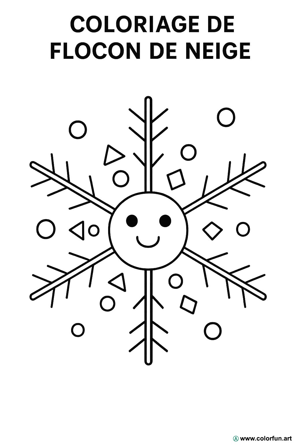 Desenhos para colorir de floco de neve para a educação infantil Para ...