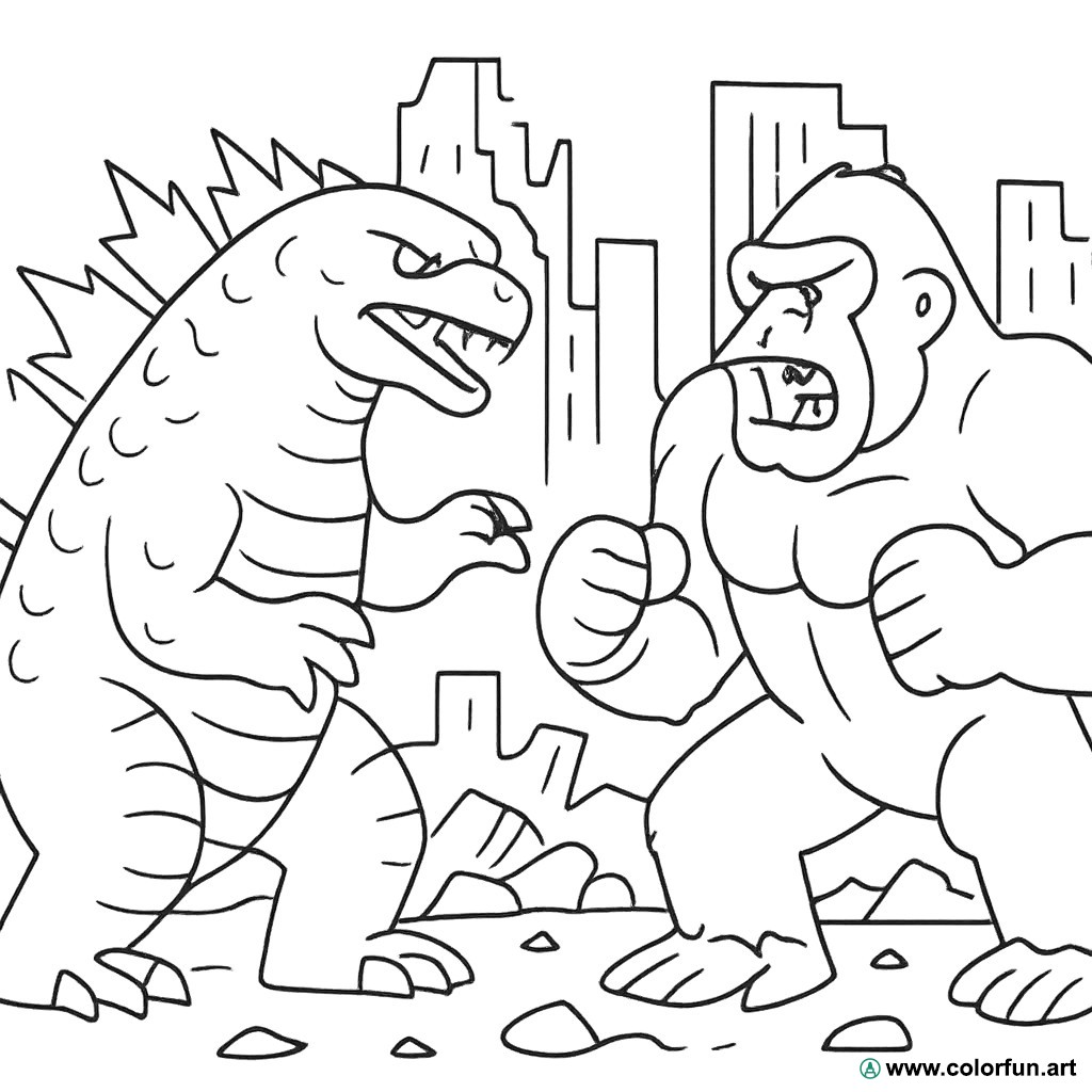 Desenhos para colorir de Godzilla vs Kong Para Baixar ou Imprimir ...