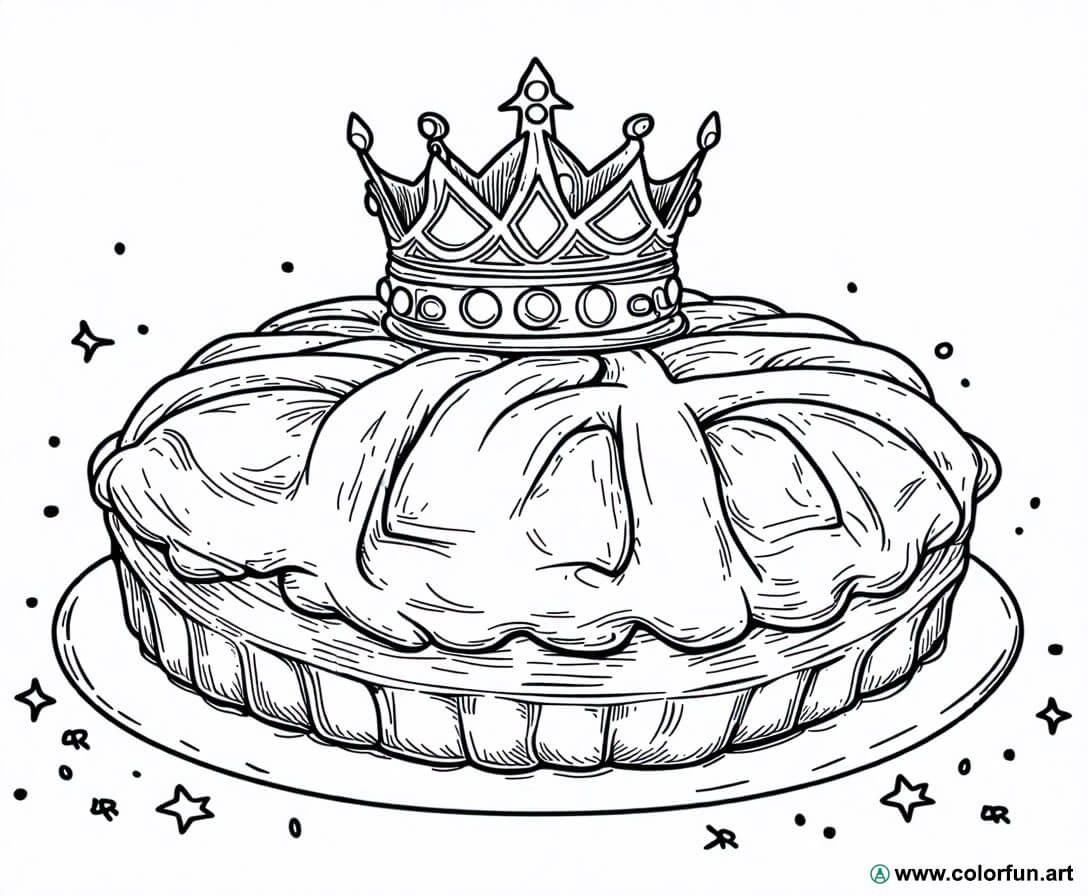 Desenhos para colorir da galette des rois com coroa Para Baixar ou ...