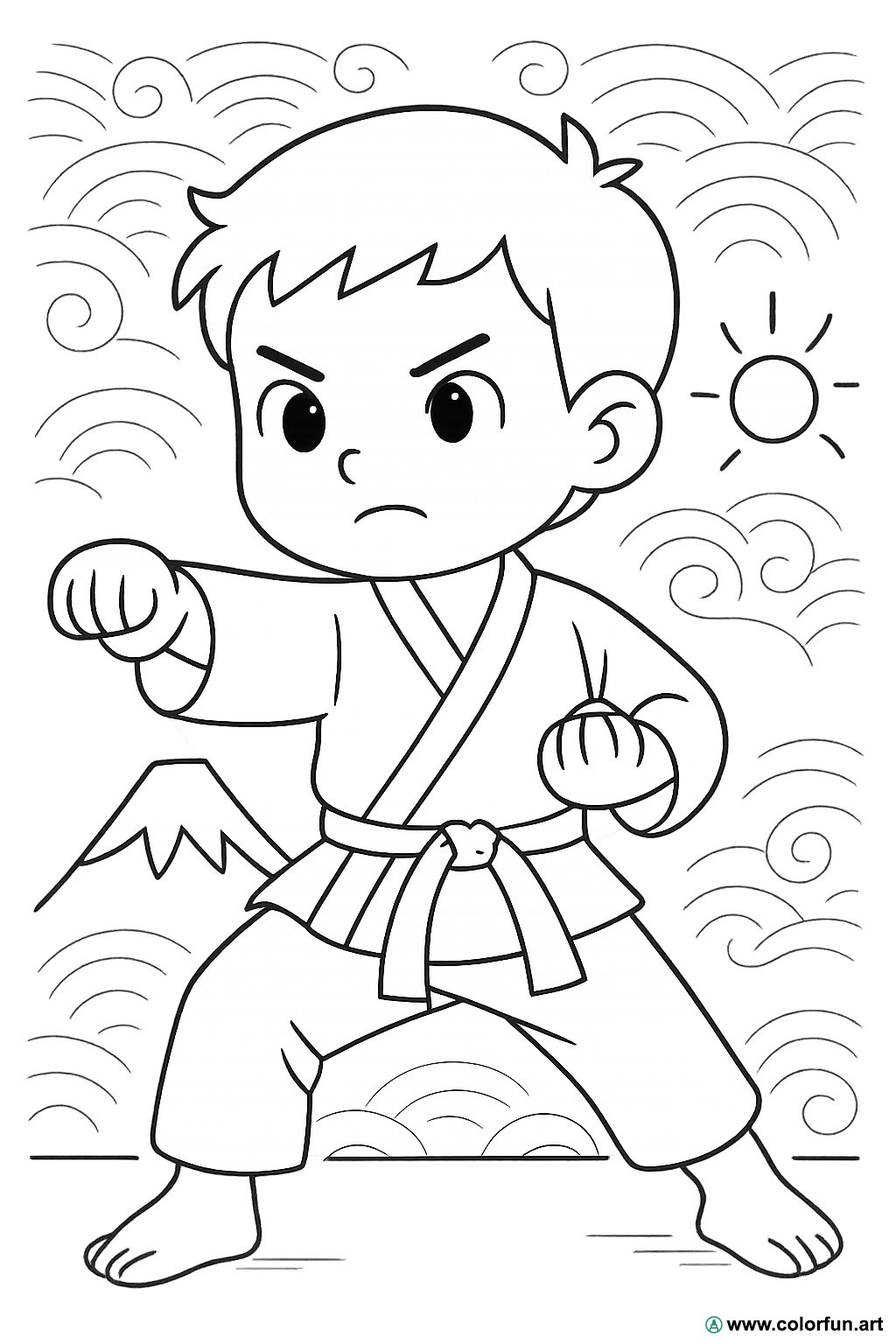 Desenhos para colorir de arte marcial karatê Para Baixar ou Imprimir ...