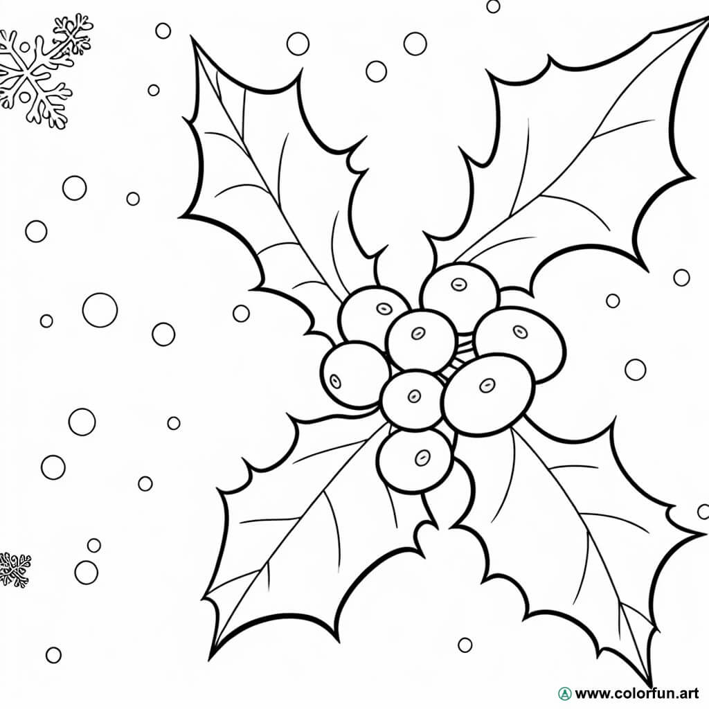 Desenhos para colorir de azevinho para o Natal Para Baixar ou Imprimir ...