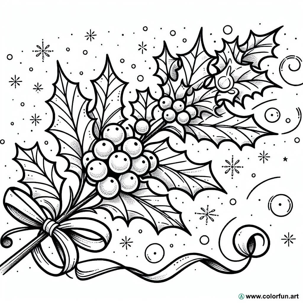 Desenhos para colorir de azevinho para o Natal Para Baixar ou Imprimir ...