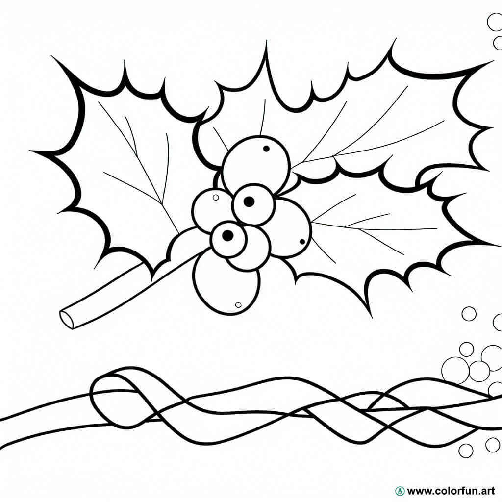 Desenhos para colorir de uma folha de azevinho Para Baixar ou Imprimir ...