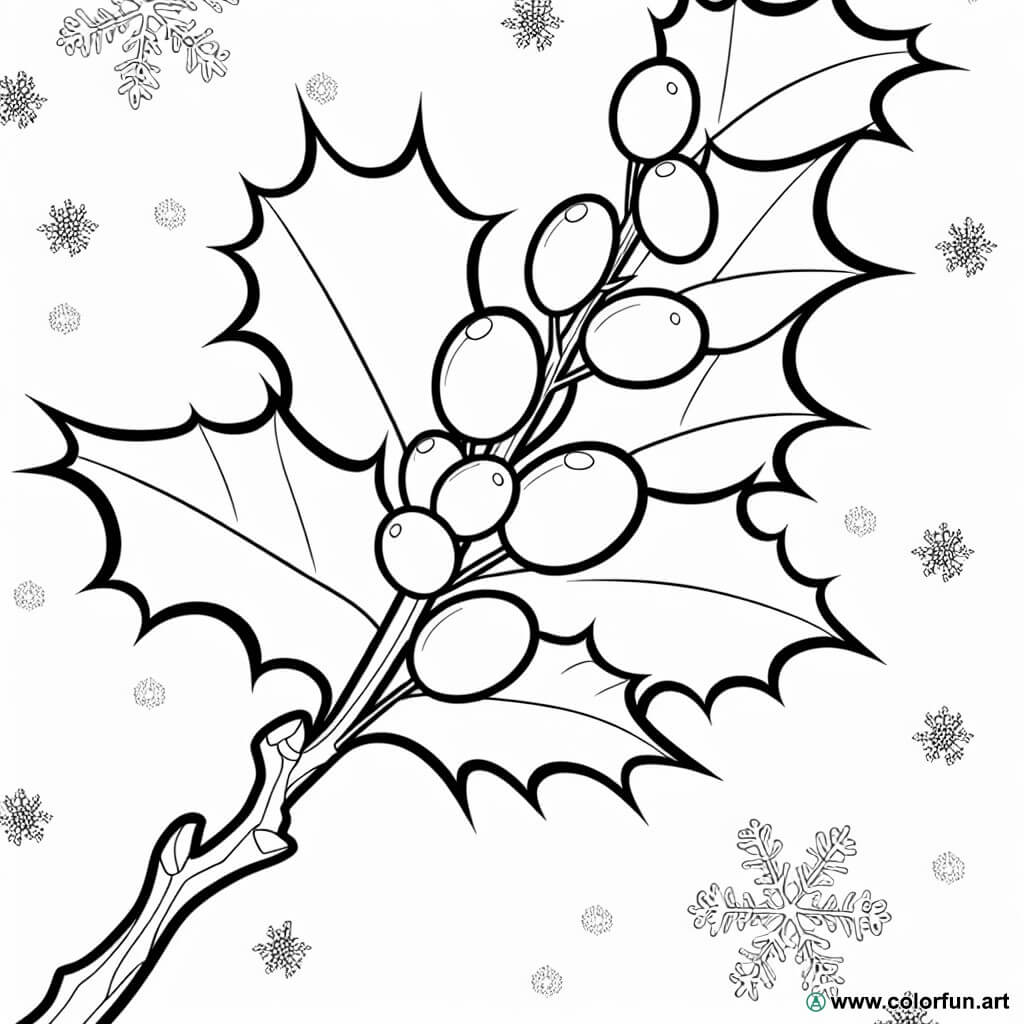 Desenhos para colorir vintage do azevinho Para Baixar ou Imprimir ...