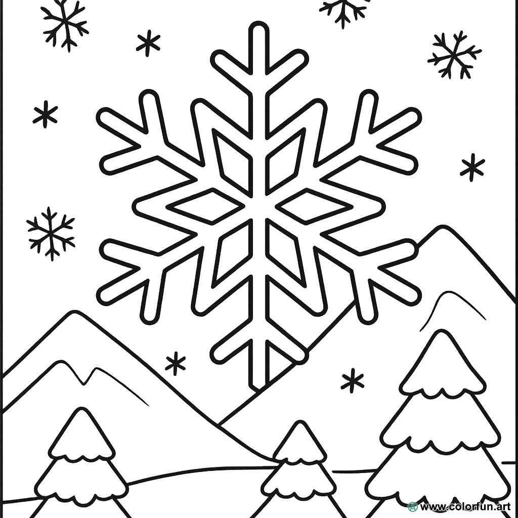 Desenhos para colorir de um floco de neve Para Baixar ou Imprimir ...